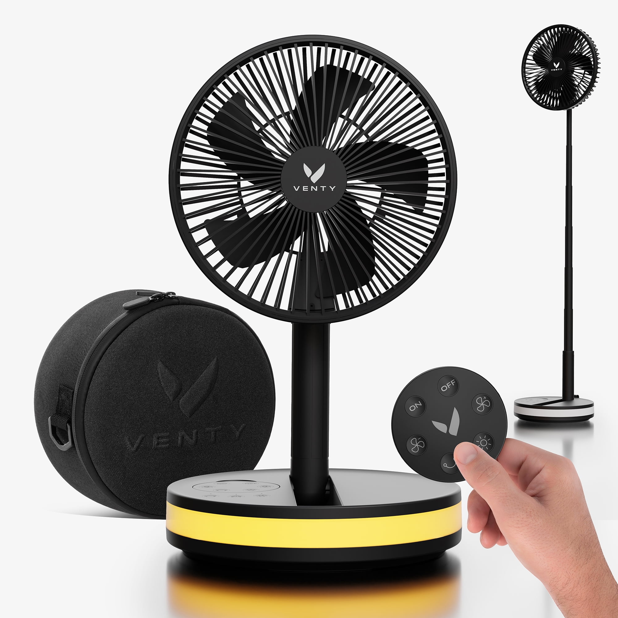 Venty Portable Fan 16000MAH Rechargeable Wireless Oscillating LED ...