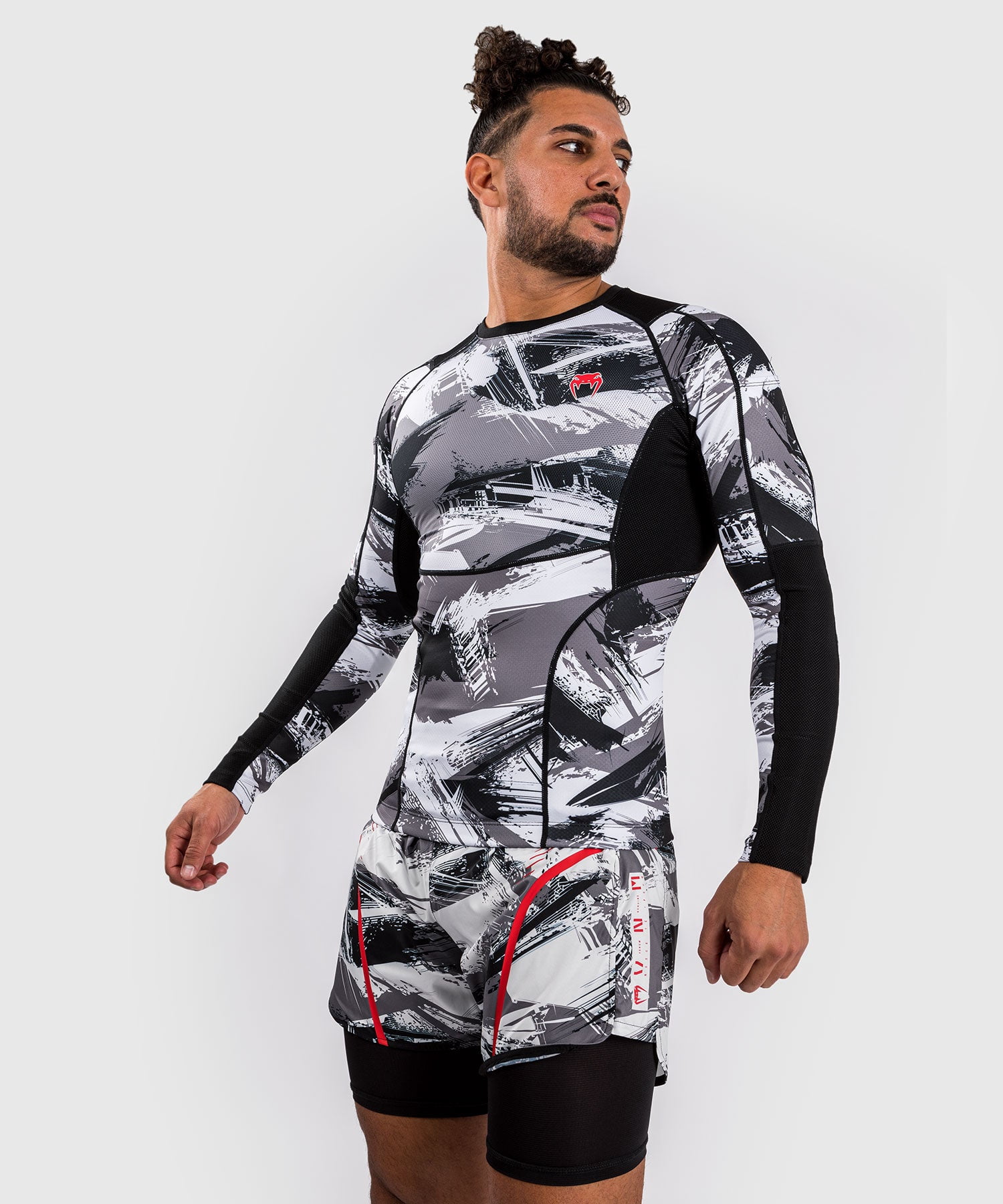 Venum Electron 3.0 Long Sleeve Rashguard - Grey/Red - Walmart.com