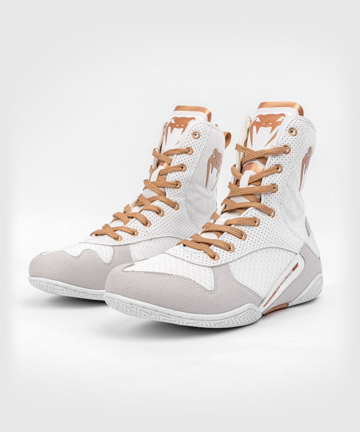 Venum "Elite" Boxing Shoes - White/Gold - Walmart.com