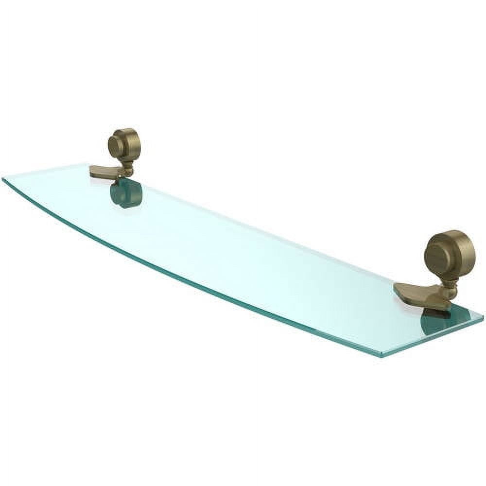 Venus Collection Glass Shelf with Smooth Accents - Antique Brass / 24 ...