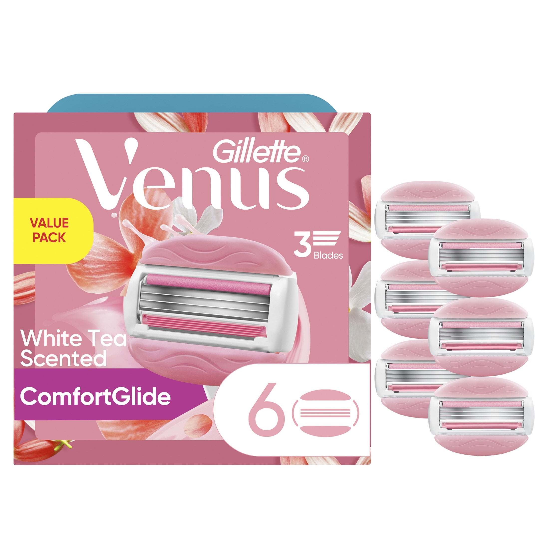 Gillette Venus Female Comfort Glide Shaving: 3 Blades with Gel Bar - 6 ...