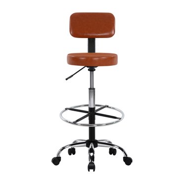 Emma + Oliver Mid-Back Blue Mesh Ergonomic Drafting Chair with Foot ...