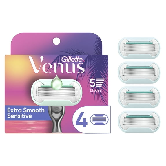 Venus Women's Razor Blade Refills, Extra Smooth 5 Blades, Lubrastrip ...