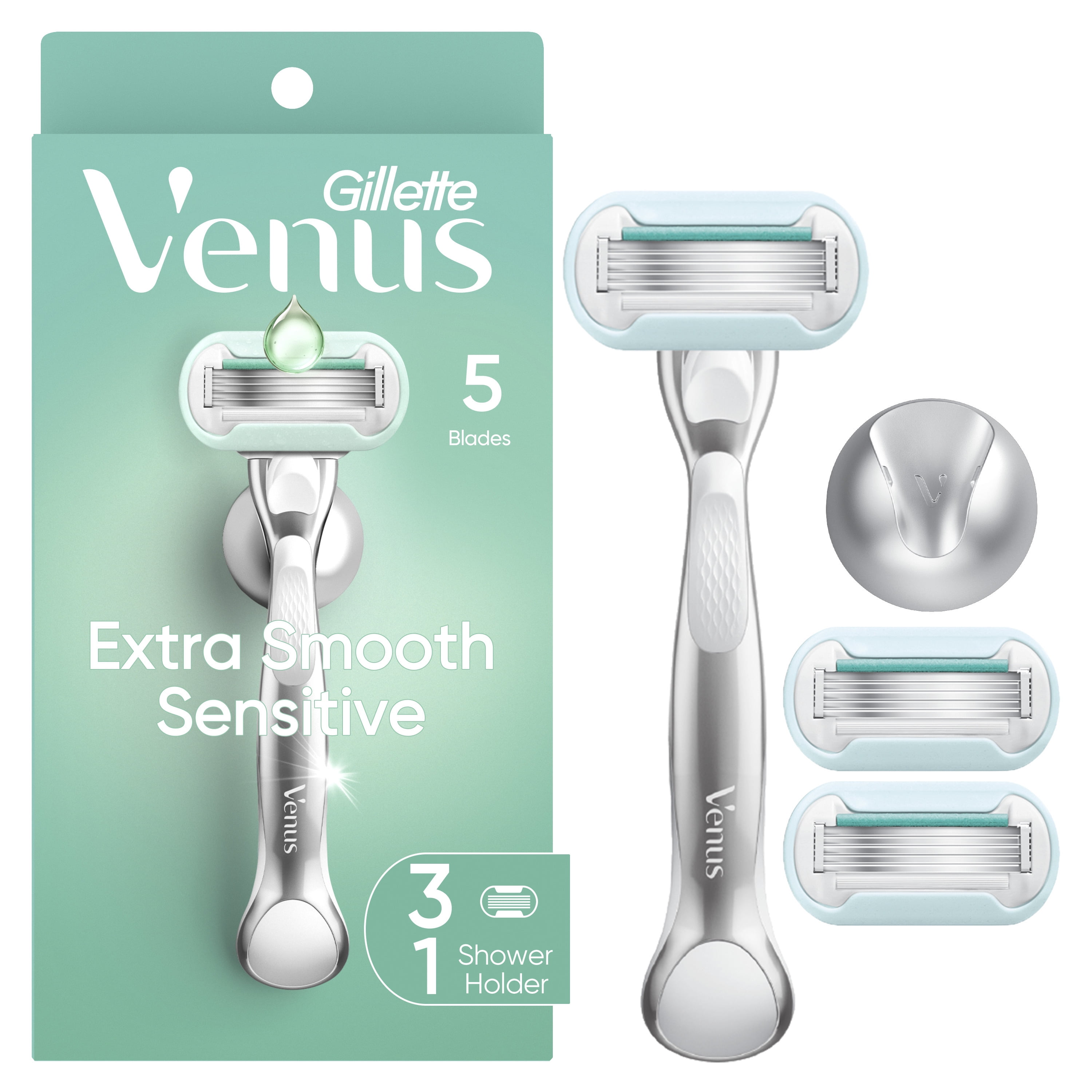 Venus Extra Smooth Sensitive Women's Razor with Reusable Razor Handle ...