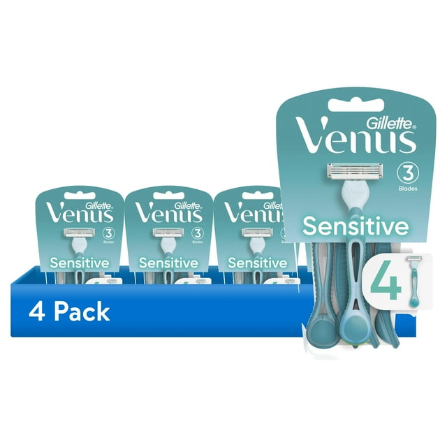 (4 pack) Venus Simply 3 Sensitive Women's 3 Blade Disposable Razor, 4 ...