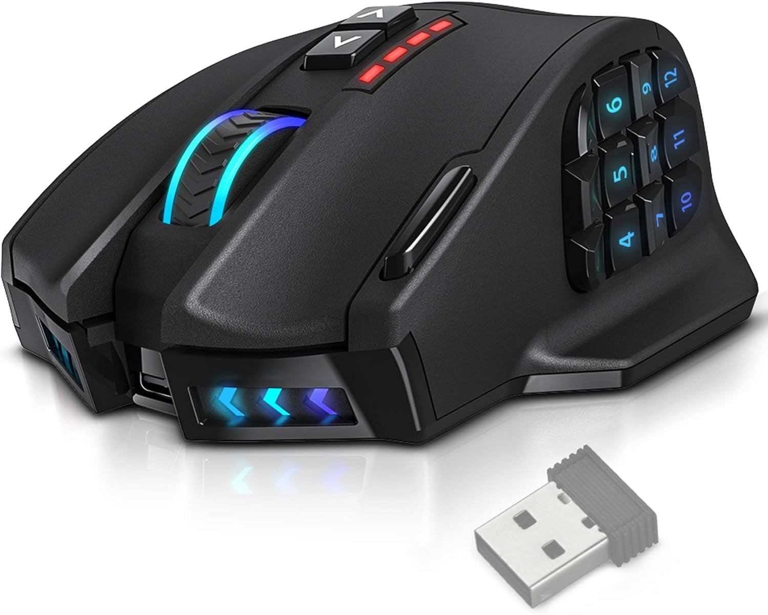 Venus Pro RGB Wireless MMO Gaming Mouse, 16,000 DPI Optical Sensor, 2.4 ...