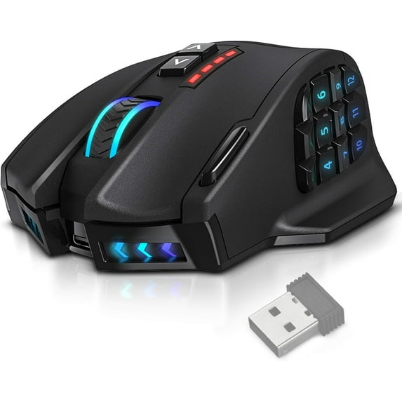 Venus Pro RGB Wireless MMO Gaming Mouse, 16,000 DPI Optical Sensor, 2.4 ...
