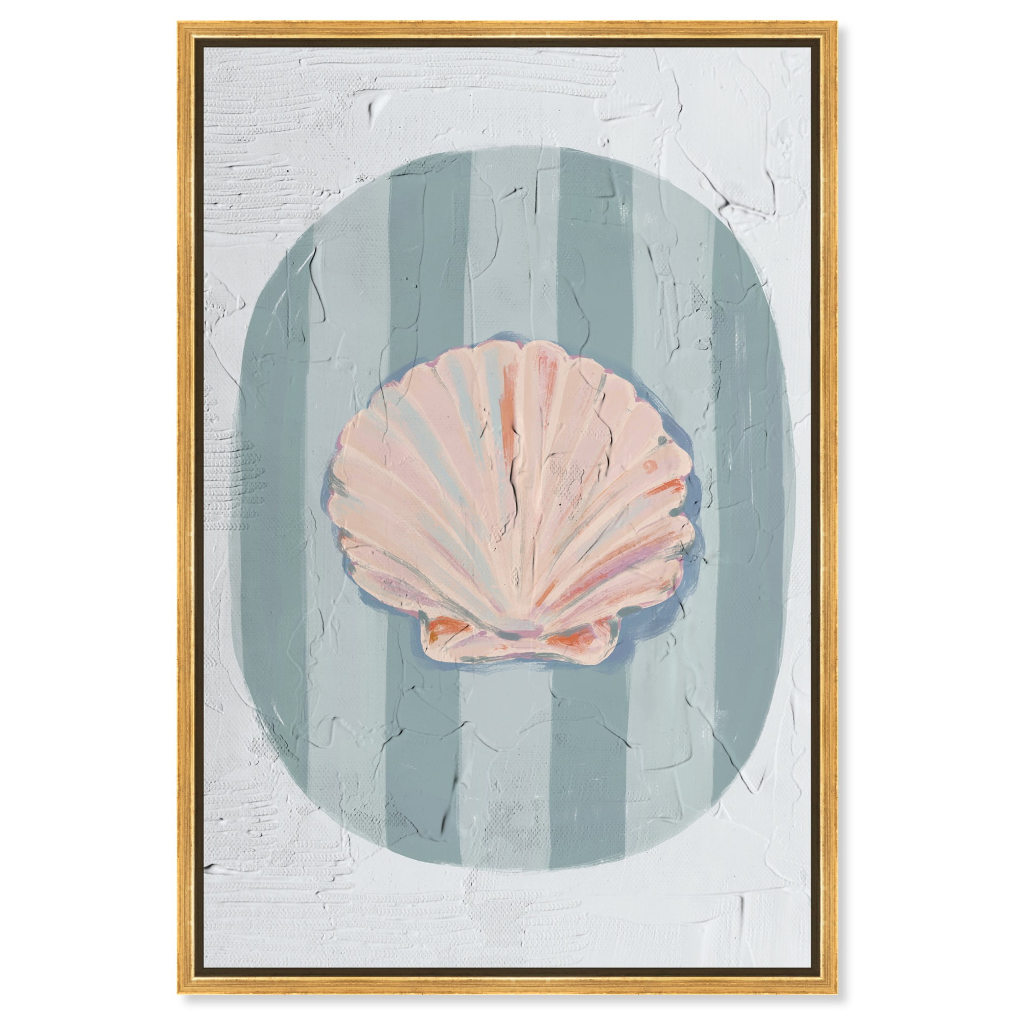 Venus Shell Canvas Trendy Coastal Print by Art Remedy, Gold Frame, 24 ...