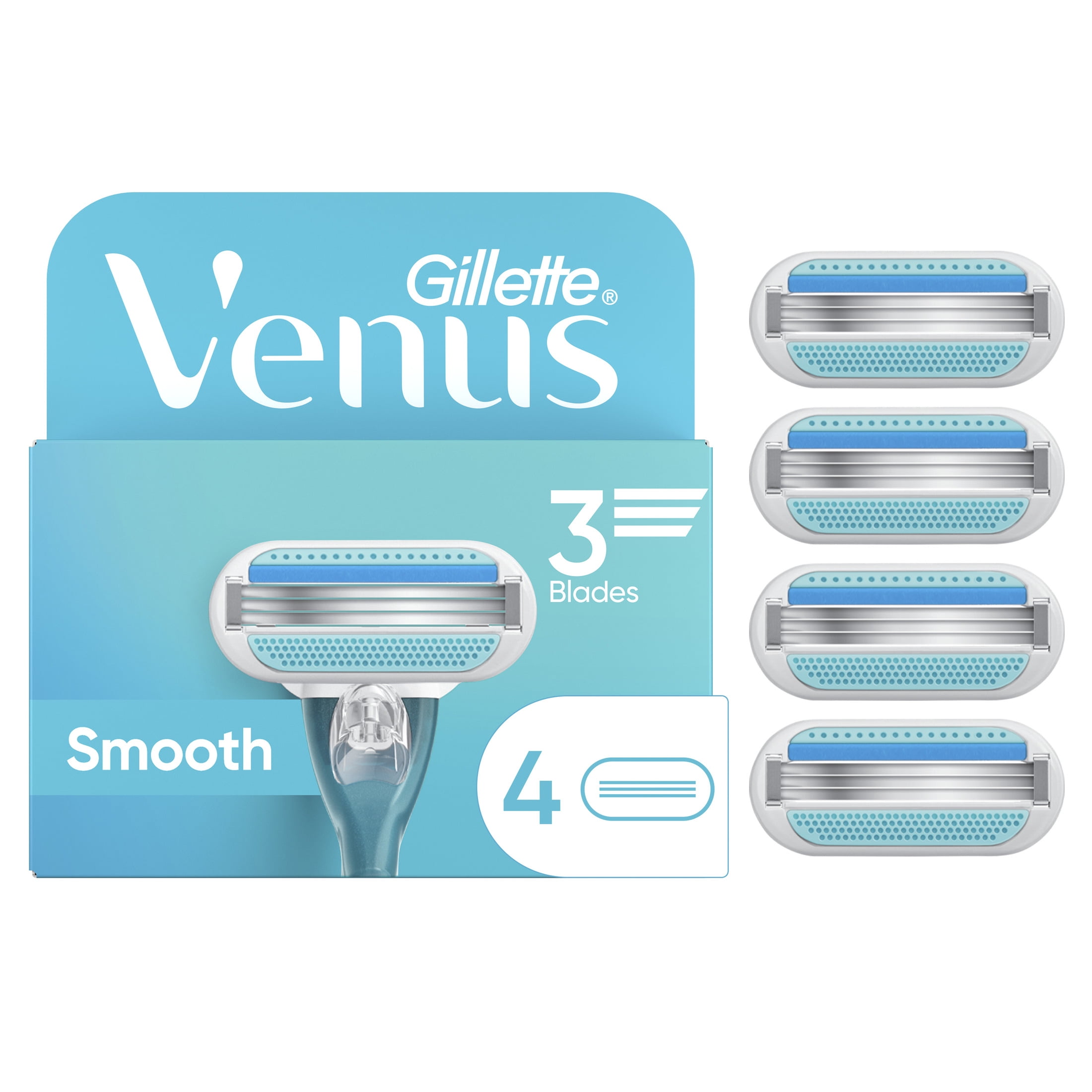 Gillette Venus Smooth Women's Razor Blade Refills for Glide Skin, 4 ...