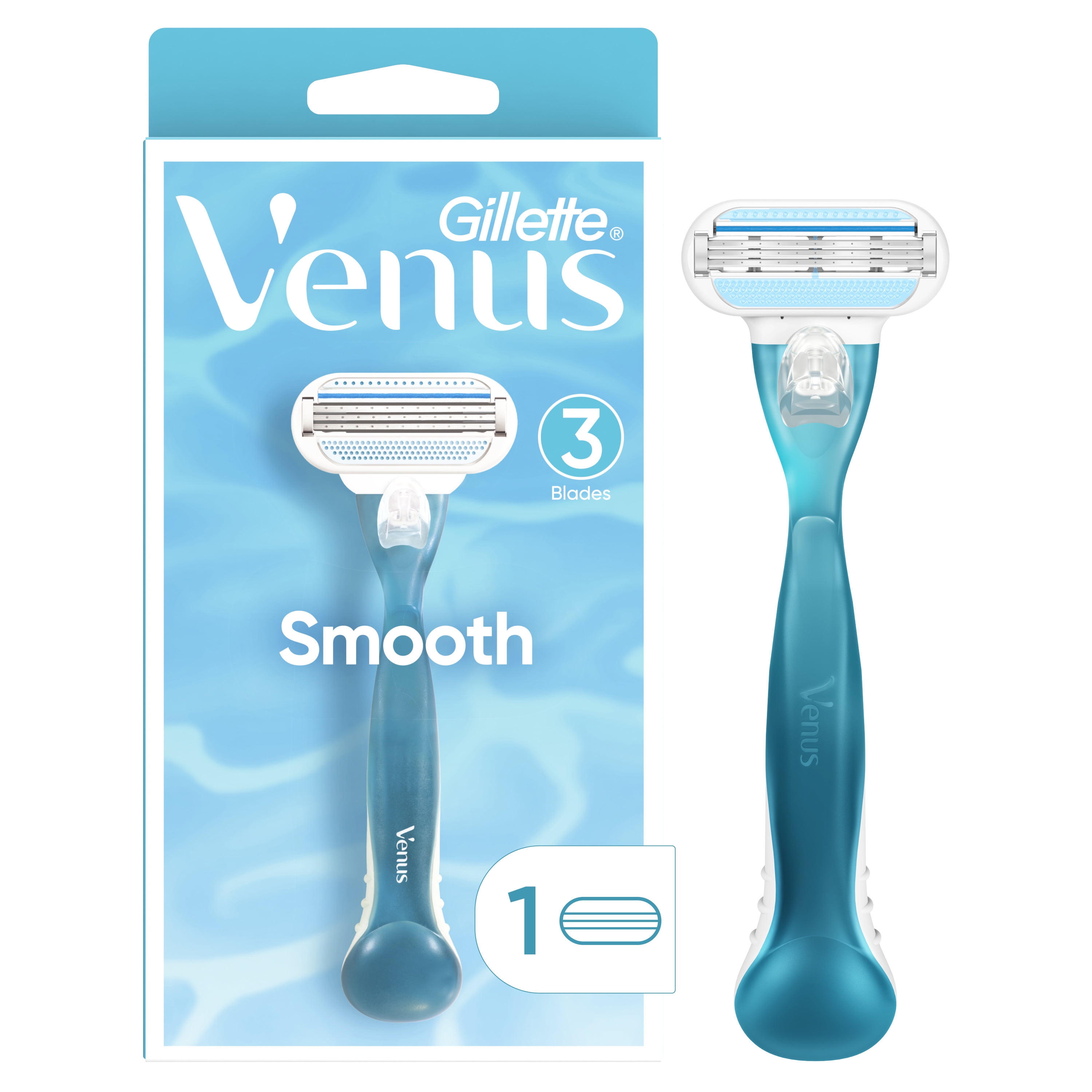 Gillette Venus Smooth Women's Ergonomic Razor Handle with Pivoting Head ...