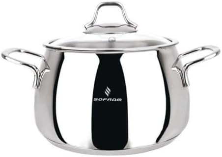 Venus Stainless Steel Deep Stock Pot with Glass Lid Soup Pot Deep ...