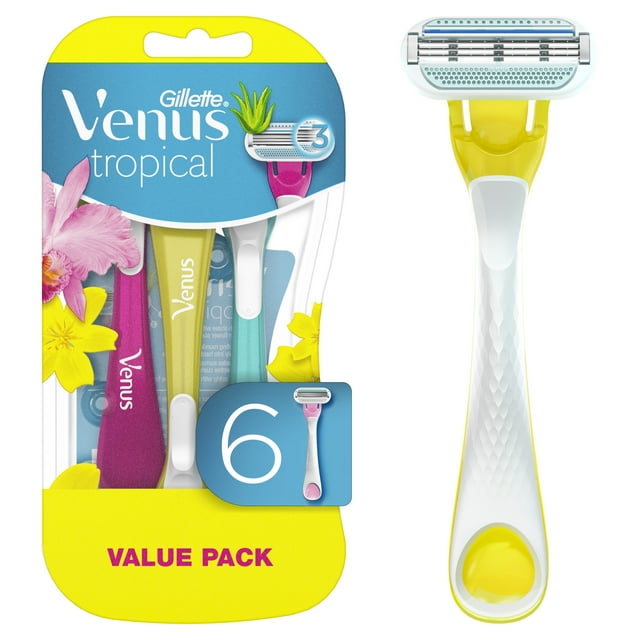 Venus Tropical Women's Disposable Razor, 6 Count - Walmart.com