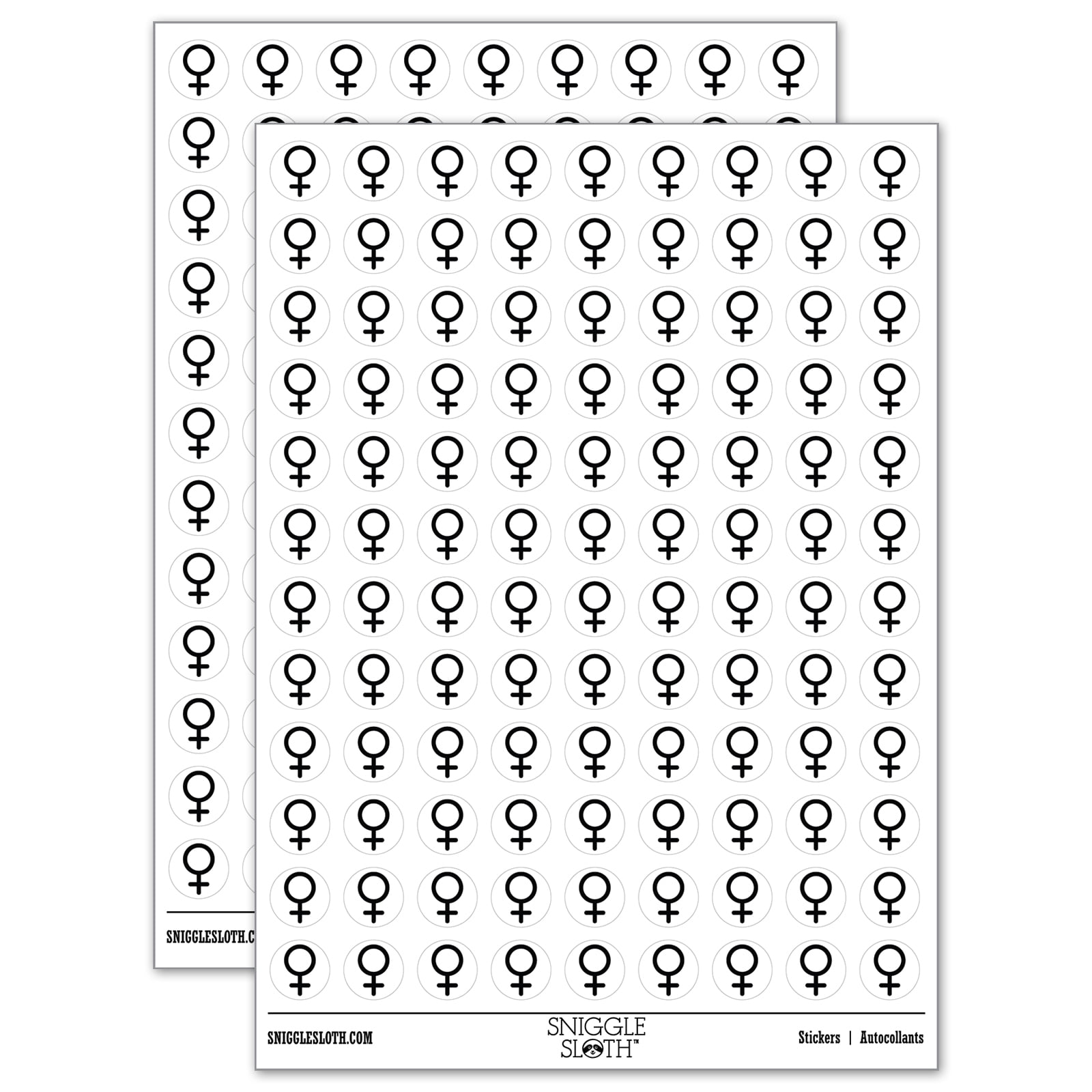Venus Woman Female Gender Symbol 200+ Round Stickers - White - Matte ...