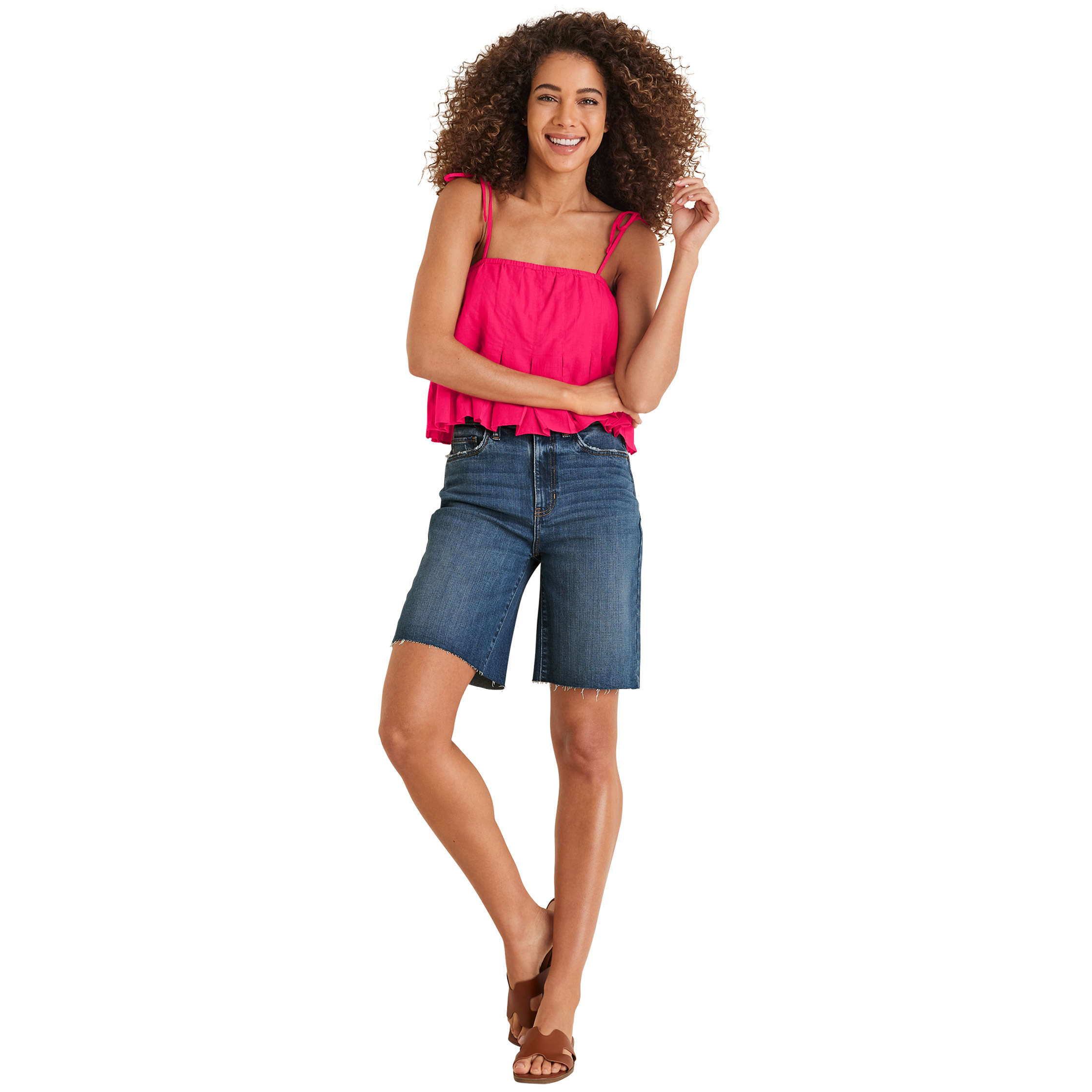 Venus Womens Brooke Denim Bermuda Shorts - Walmart.com