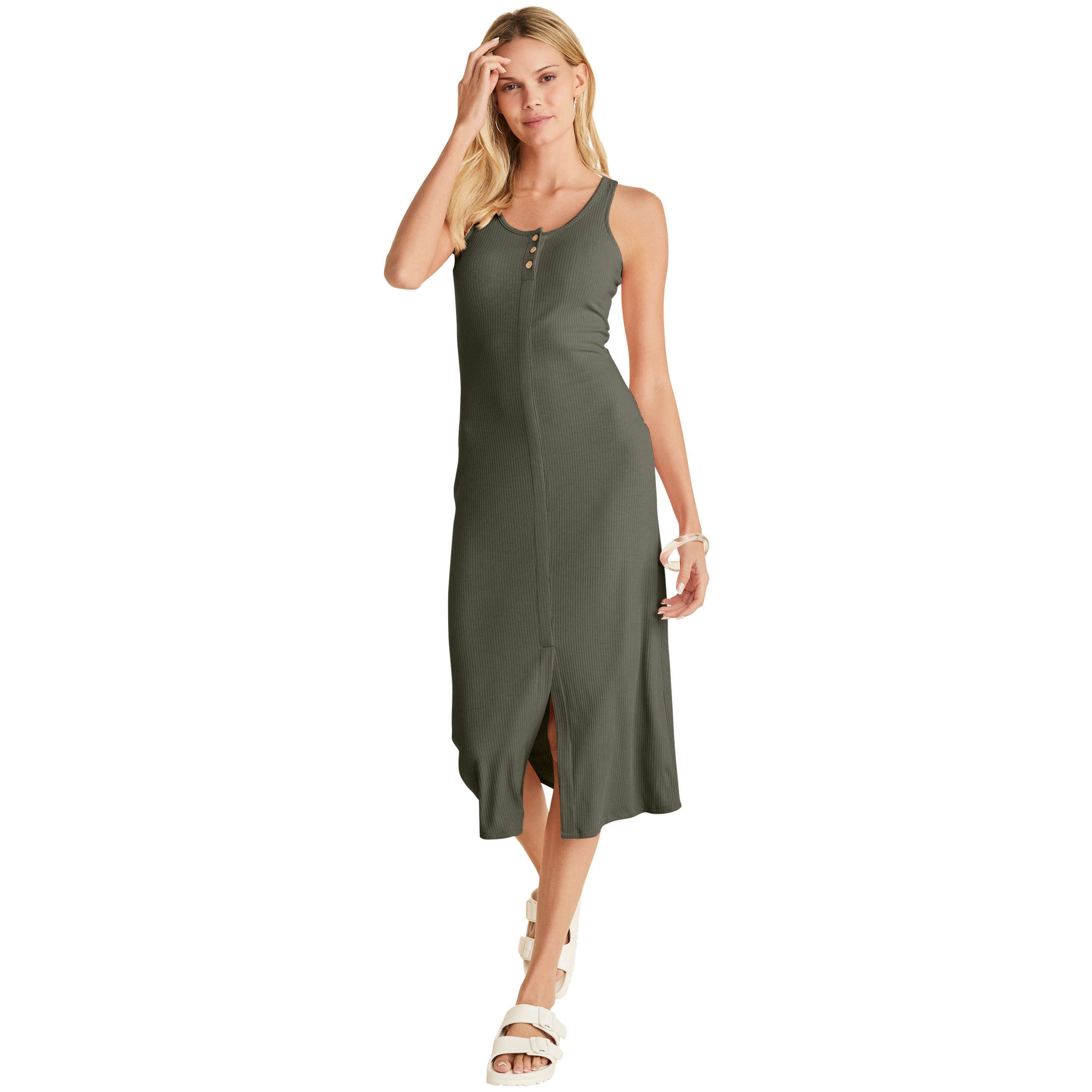 Venus Womens Henley Midi Dress - Walmart.com