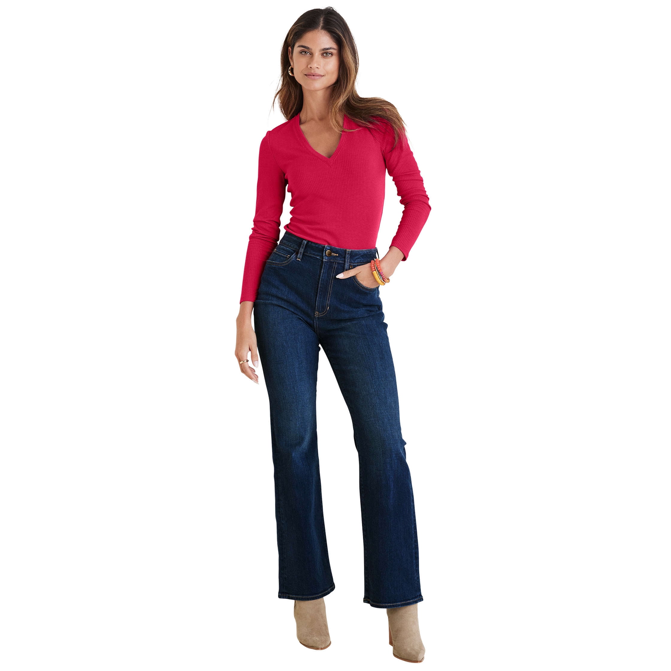 Venus Womens Plus Penelope Modern Flare Jeans - Walmart.com