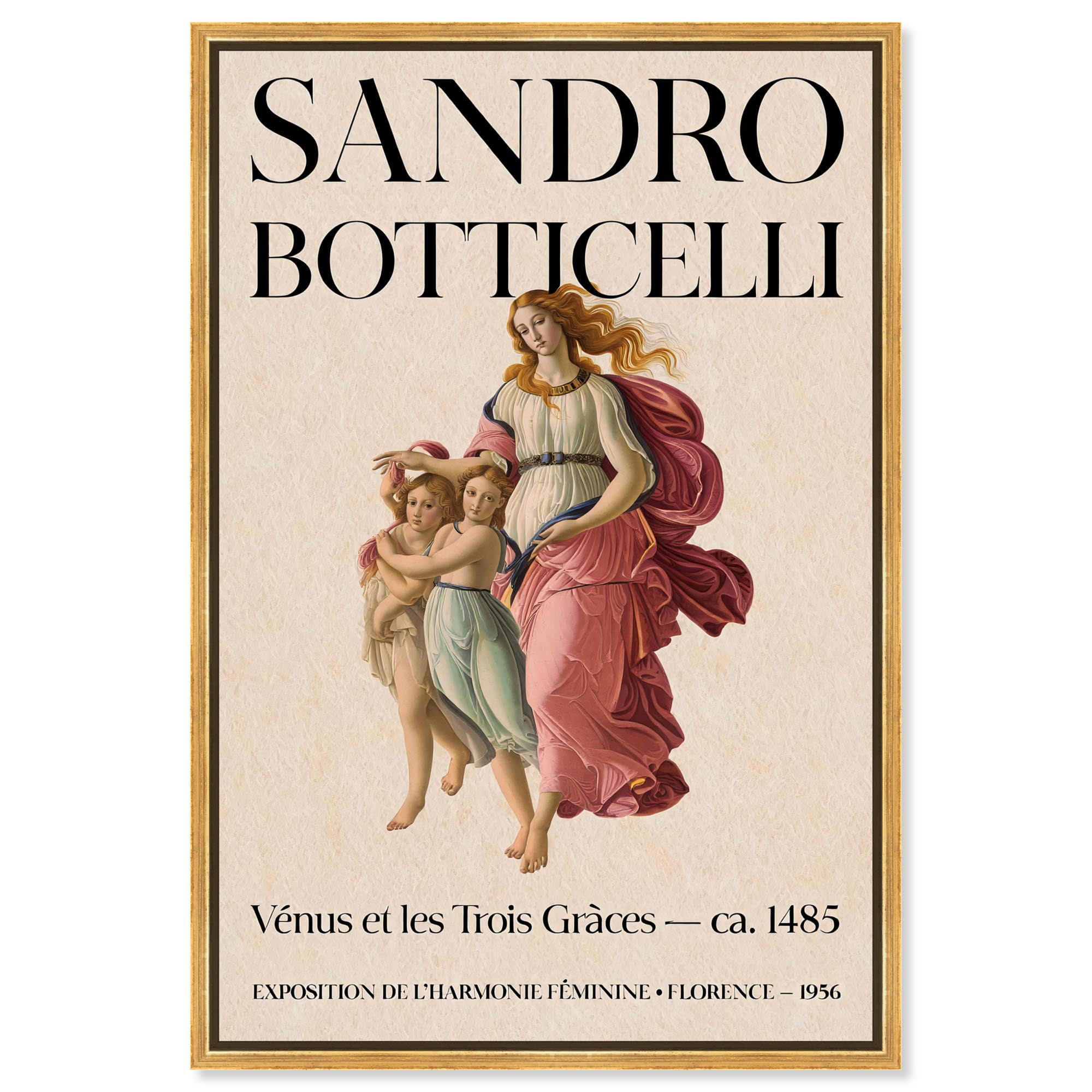 Venus and Her Attendants Canvas Classic Art Posters by Art Remedy, Gold ...