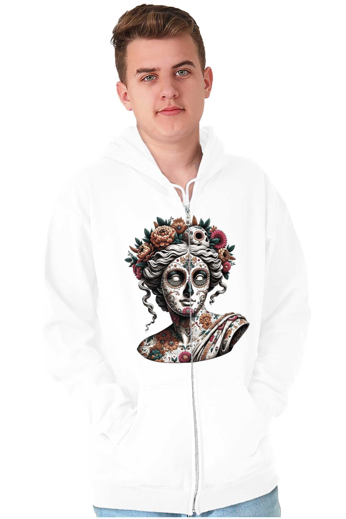 Venus de Milo Candy Skull Sculpture Zip Up Hoodie Men's Women's Brisco ...
