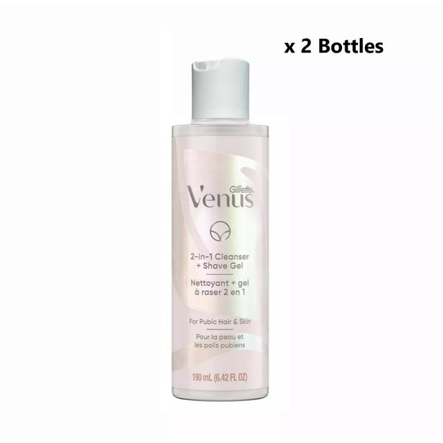 Venus 2-in-1 Women's Cleanser + Shave Gel for Pubic Hair/Skin, 6.4 FL ...