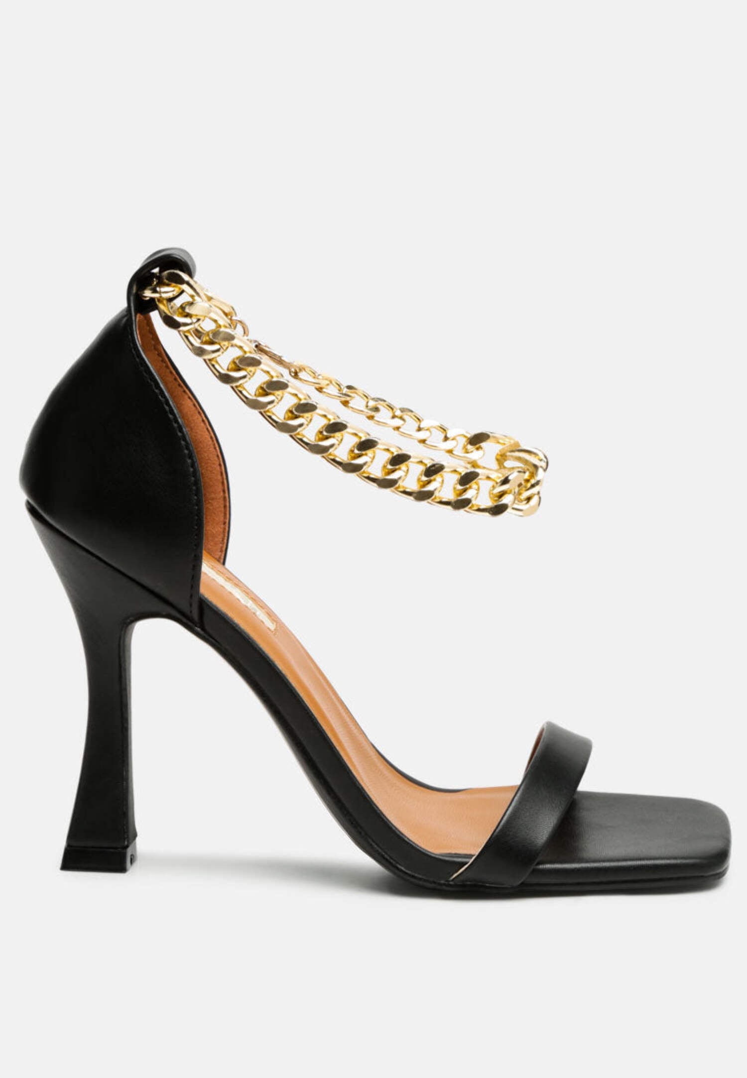 Venusta Metallic Chain Detail Spool Heel Sandals - Walmart.com