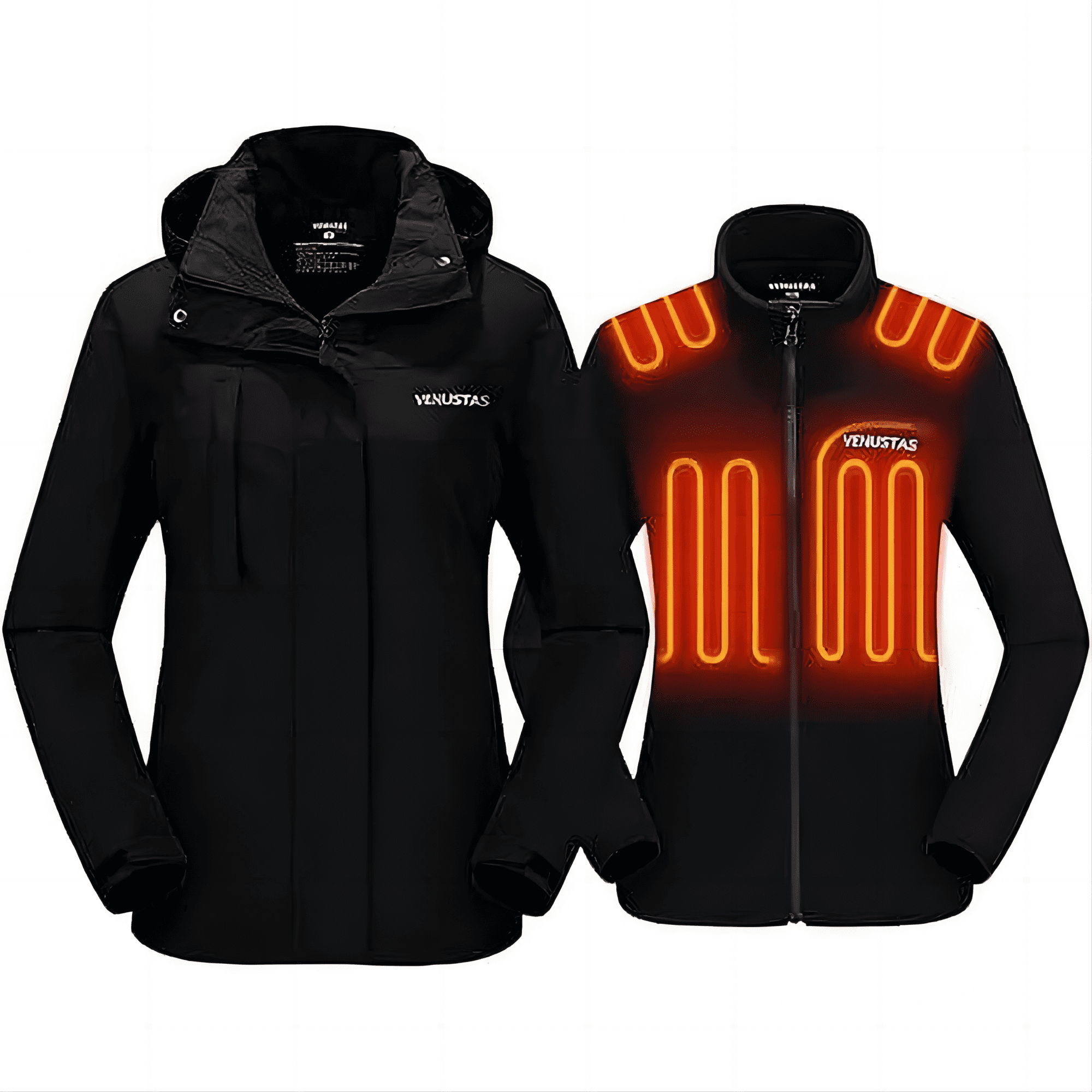Venustas Women’s 3-in-1 Heated Jacket with Battery, Waterproof Jacket ...