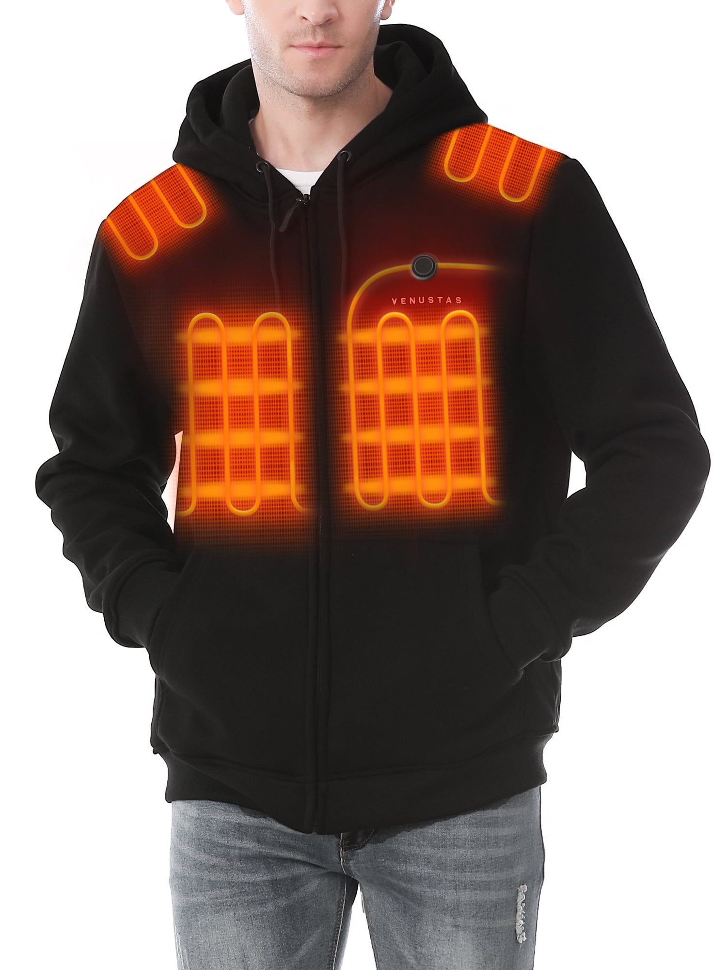 Venustas Electric Clothing: USB Heated Hoodie, Jacket Coat with 7.4V ...