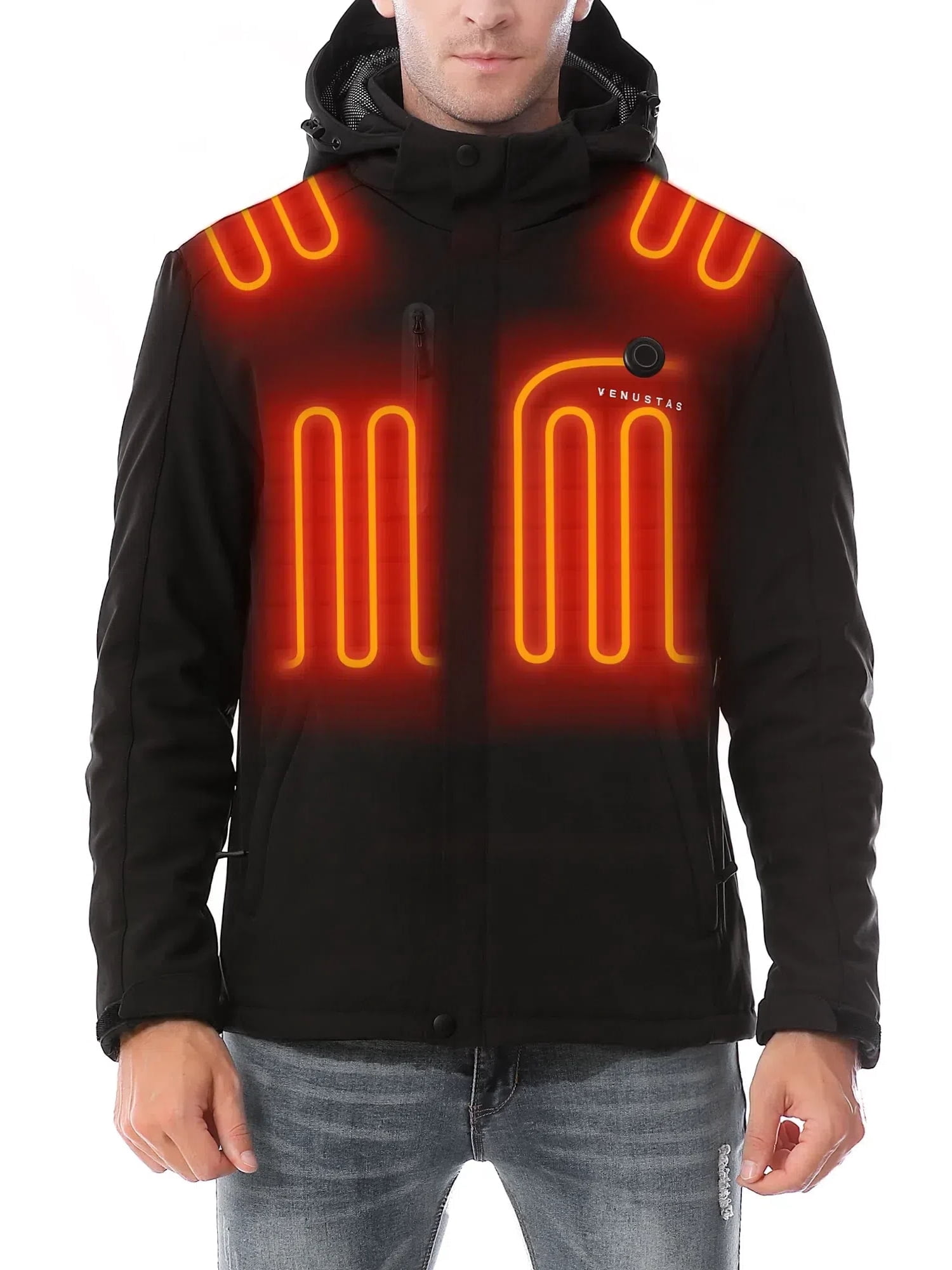 Venustas Men's Heated Jacket with Battery Pack 7.4V, Windproof ...