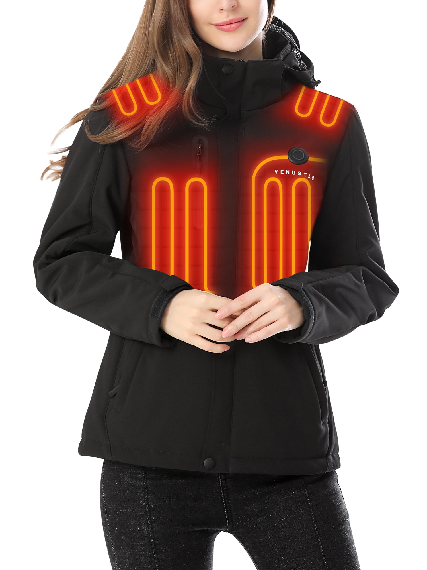 Venustas Women's Heated Jacket with Battery Pack 7.4V, Windproof ...