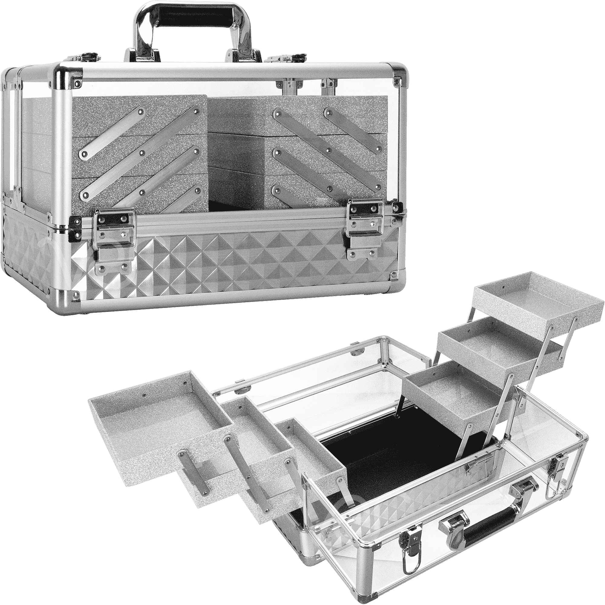 Ver Beauty Makeup Case with 6 Trays - Makeup Organizer with a Lock for ...