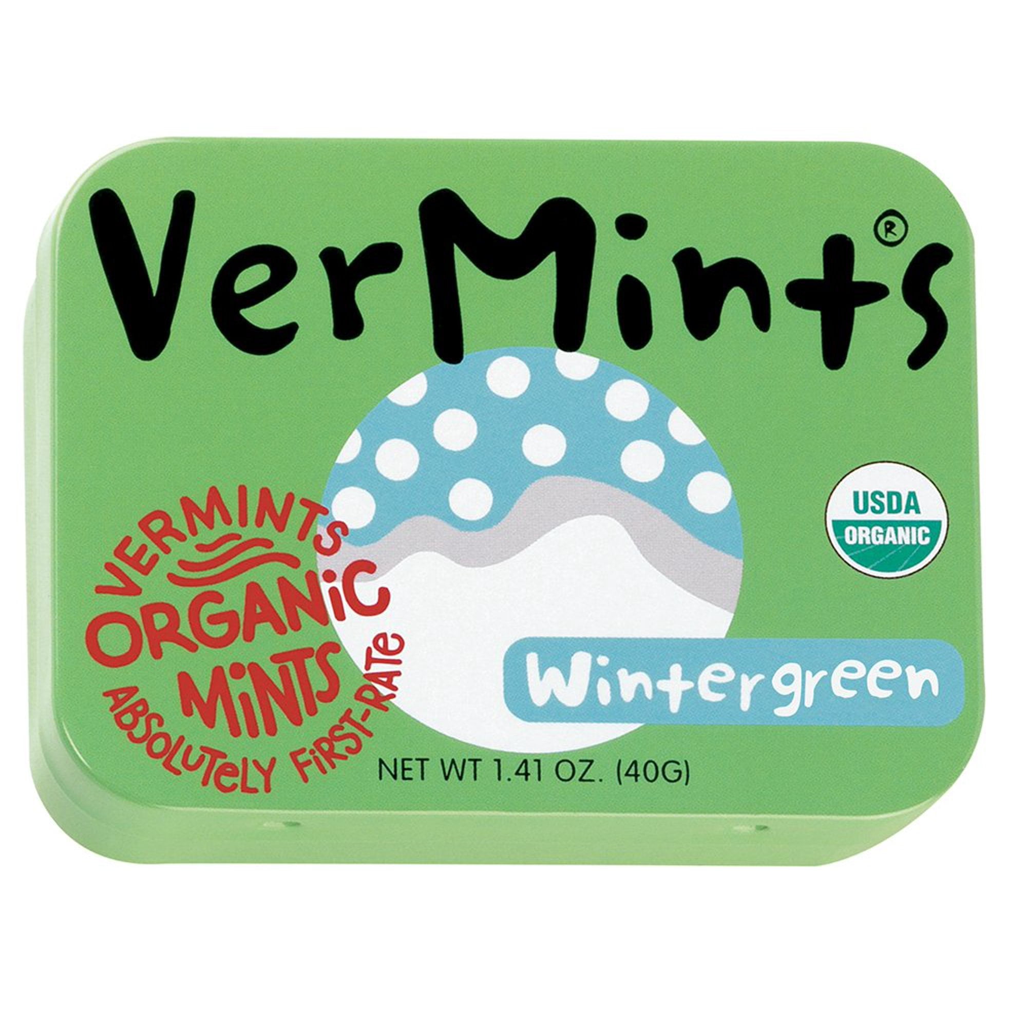 VerMints Wintergreen Organic Mints, 1.41 oz Tins (Pack of 6) - Walmart.com