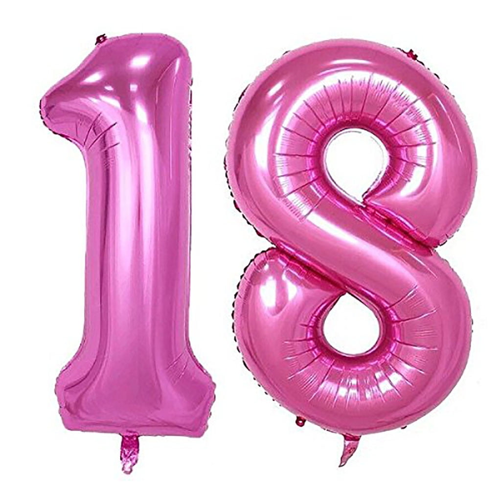 VerPetridure 40 inch 18Th Birthday Decorative Foil Balloon Set Pink ...