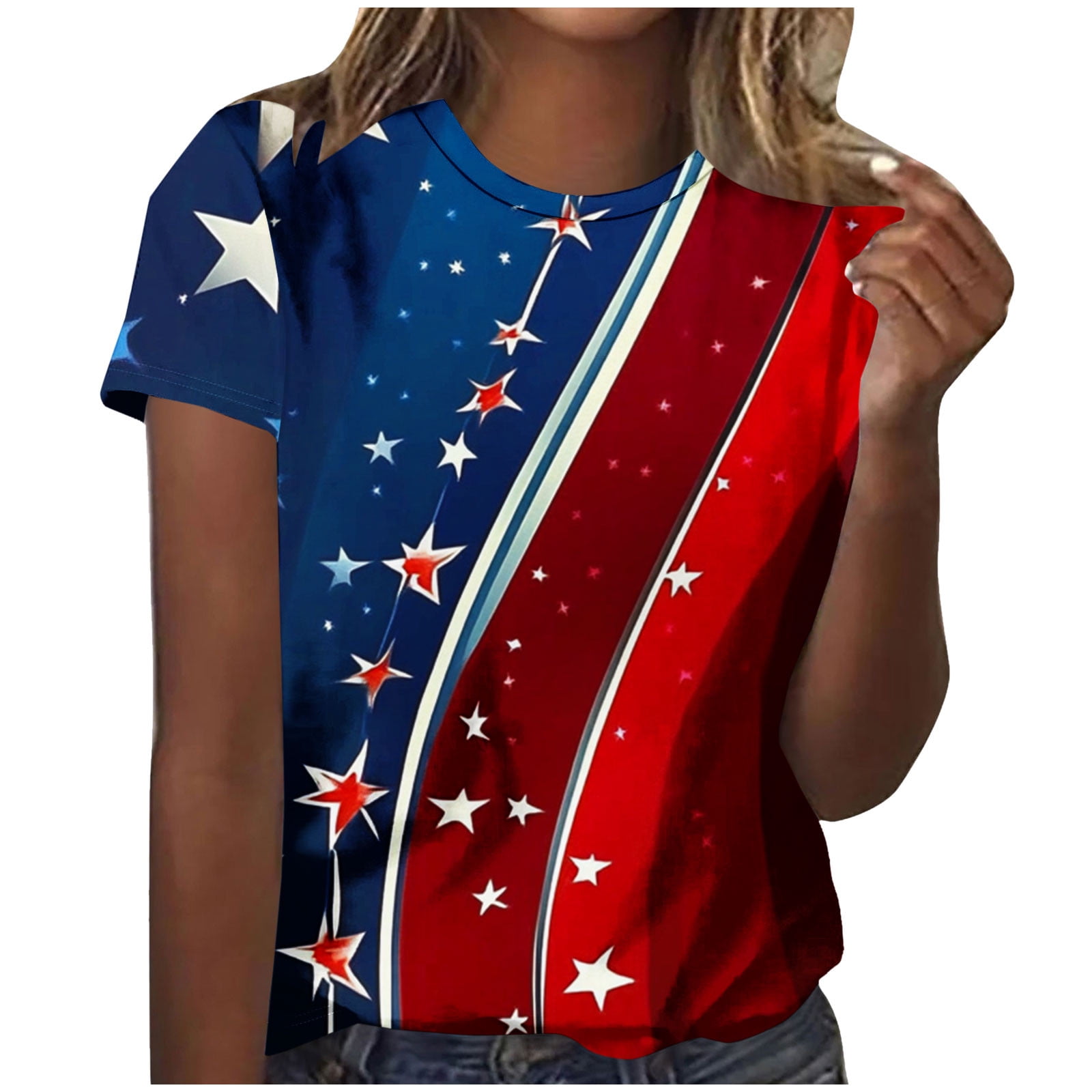 VerPetridure American Flag Shirts for Women 4th of July T-Shirt USA ...