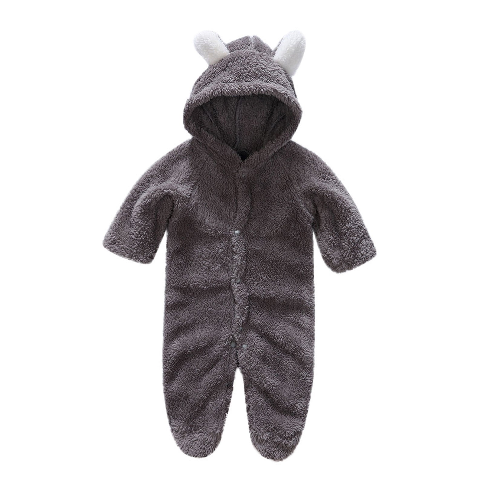 VerPetridure Baby Girl Boho Romper Toddler Baby Boys Girls Color Plush Cute Bear Ears Winter ...