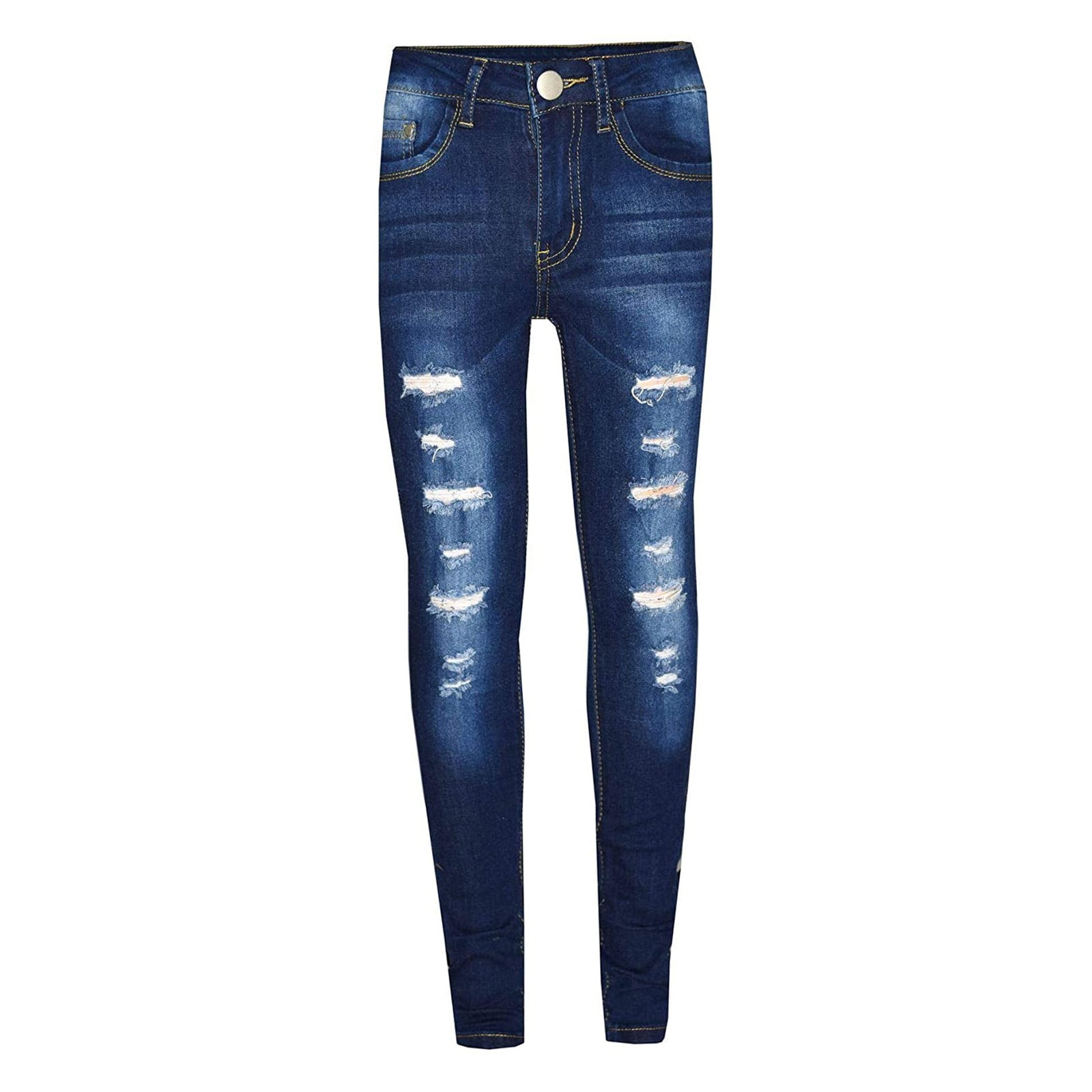 VerPetridure Baby Girl Boy Jeans Little Kid Elastic Band Inside Ripped ...