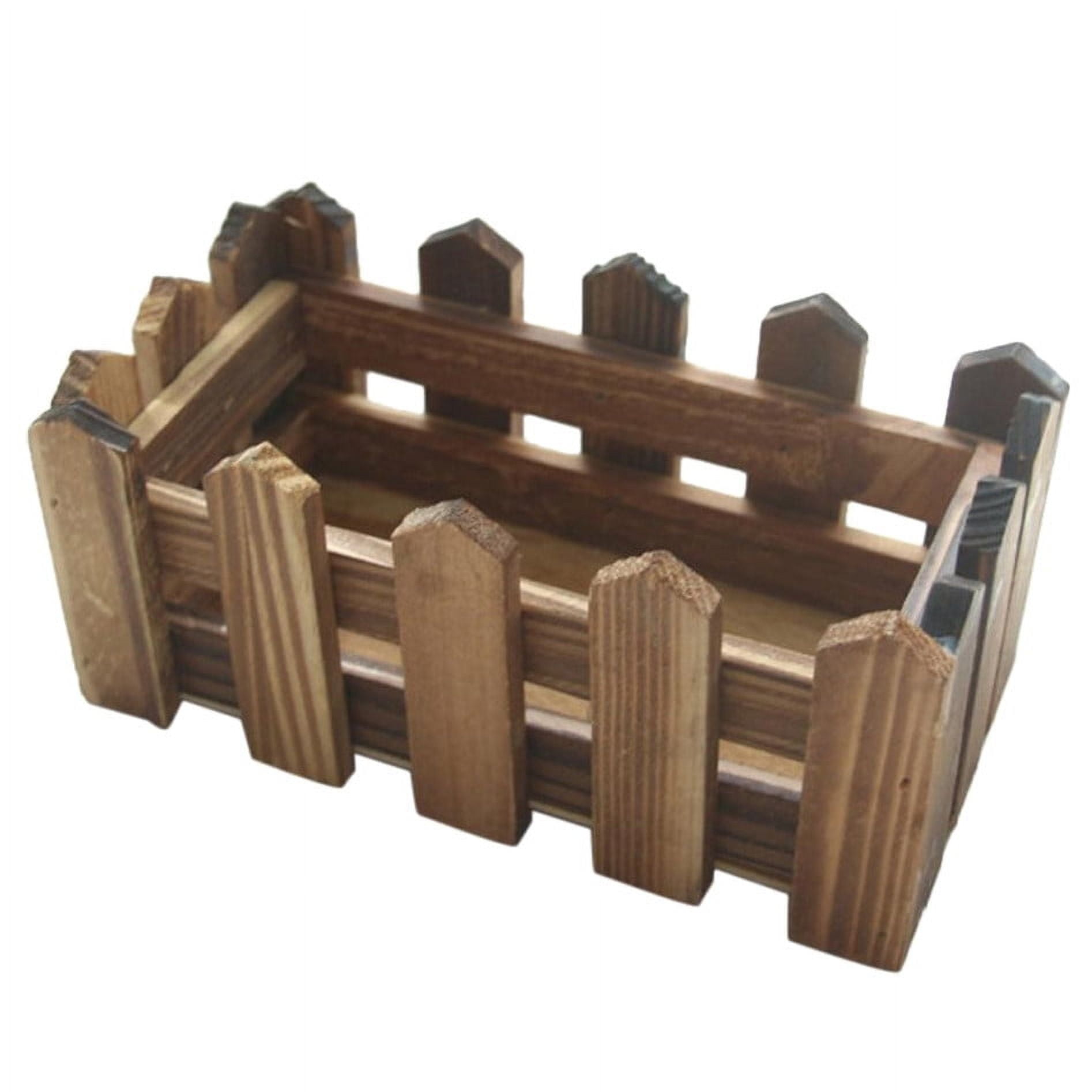 VerPetridure Brown Fence Wood Flower Cute Vase Pots Planter Simulation ...
