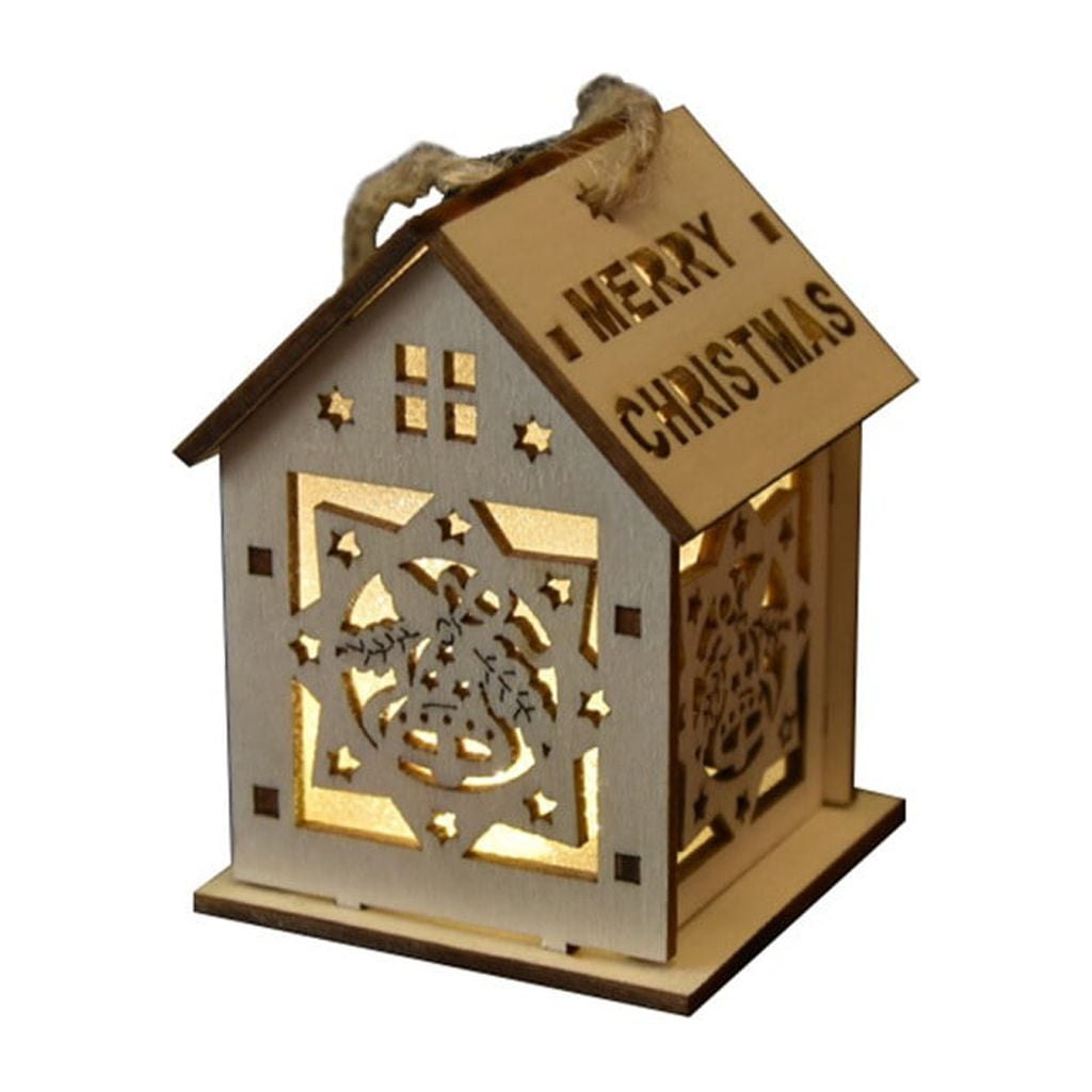 VerPetridure Christmas Glowing Cabin Window Decorations Warm Lights ...