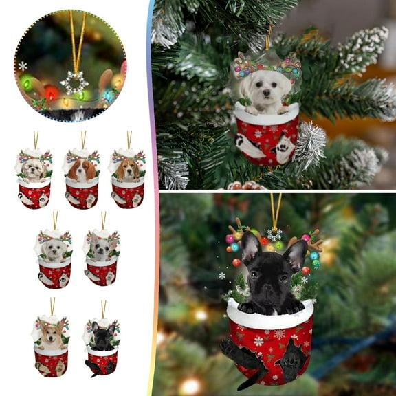 Dog Christmas Ornament, Forest Animals Decoration, Handmade Animals ...