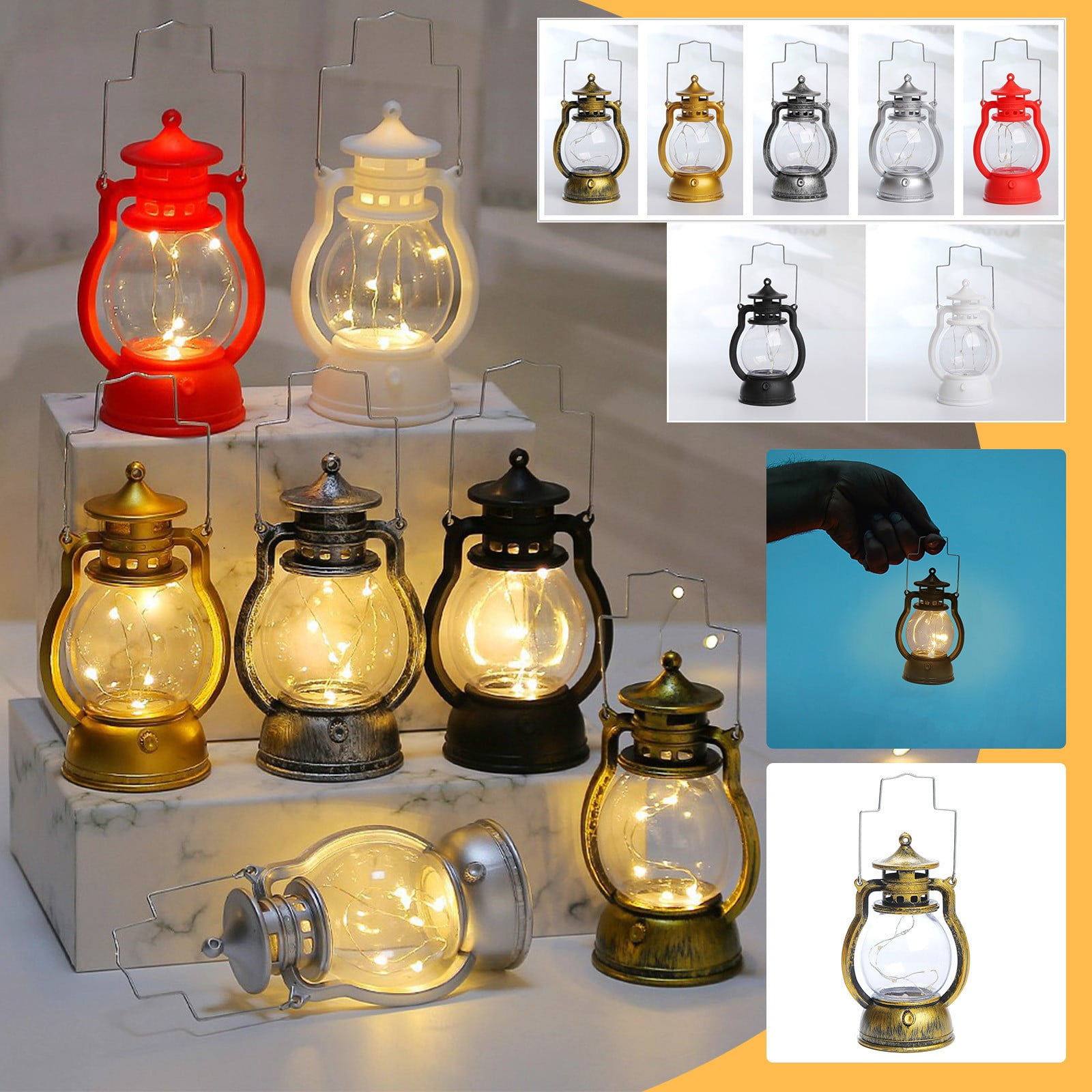 VerPetridure Christmas Vintage Lantern LED Outdoor Hanging Lantern ...