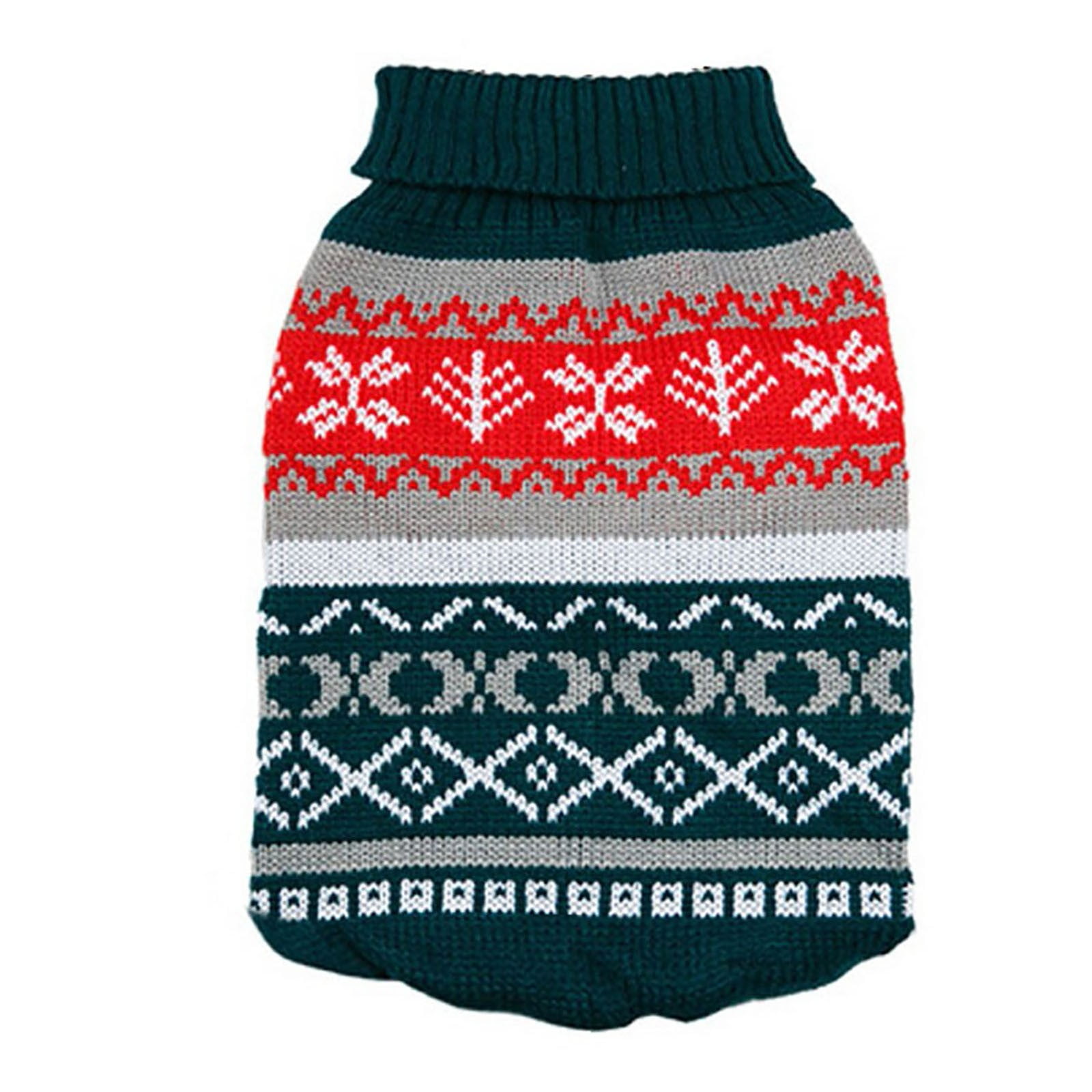 Utoimkio Dog Christmas Sweater Turtleneck Sleeveless Cable Knit ...