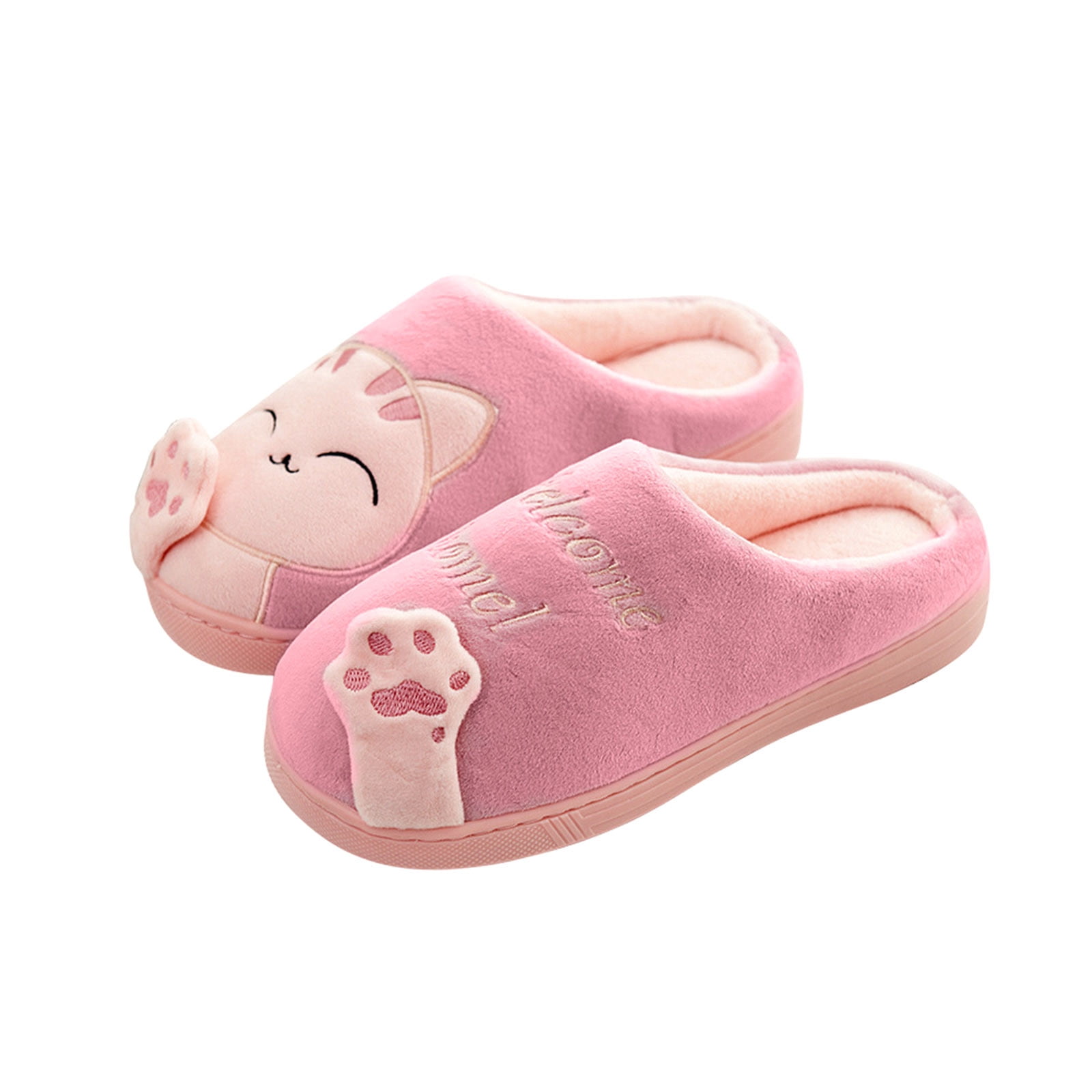 Utoimkio Fuzzy Slippers for Women Cotton Slippers Indoor Winter Couples ...