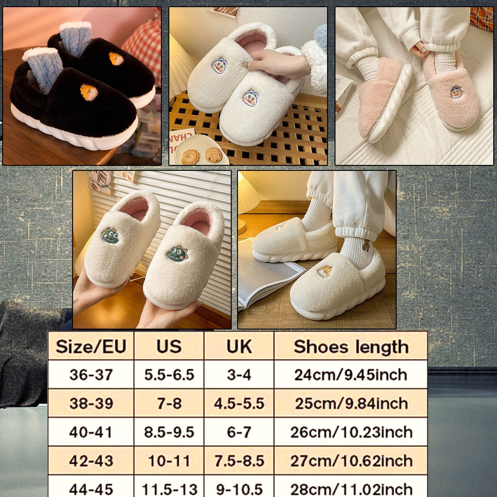 VerPetridure House Slippers for Women Men Fuzzy Slippers Thick Bottom ...