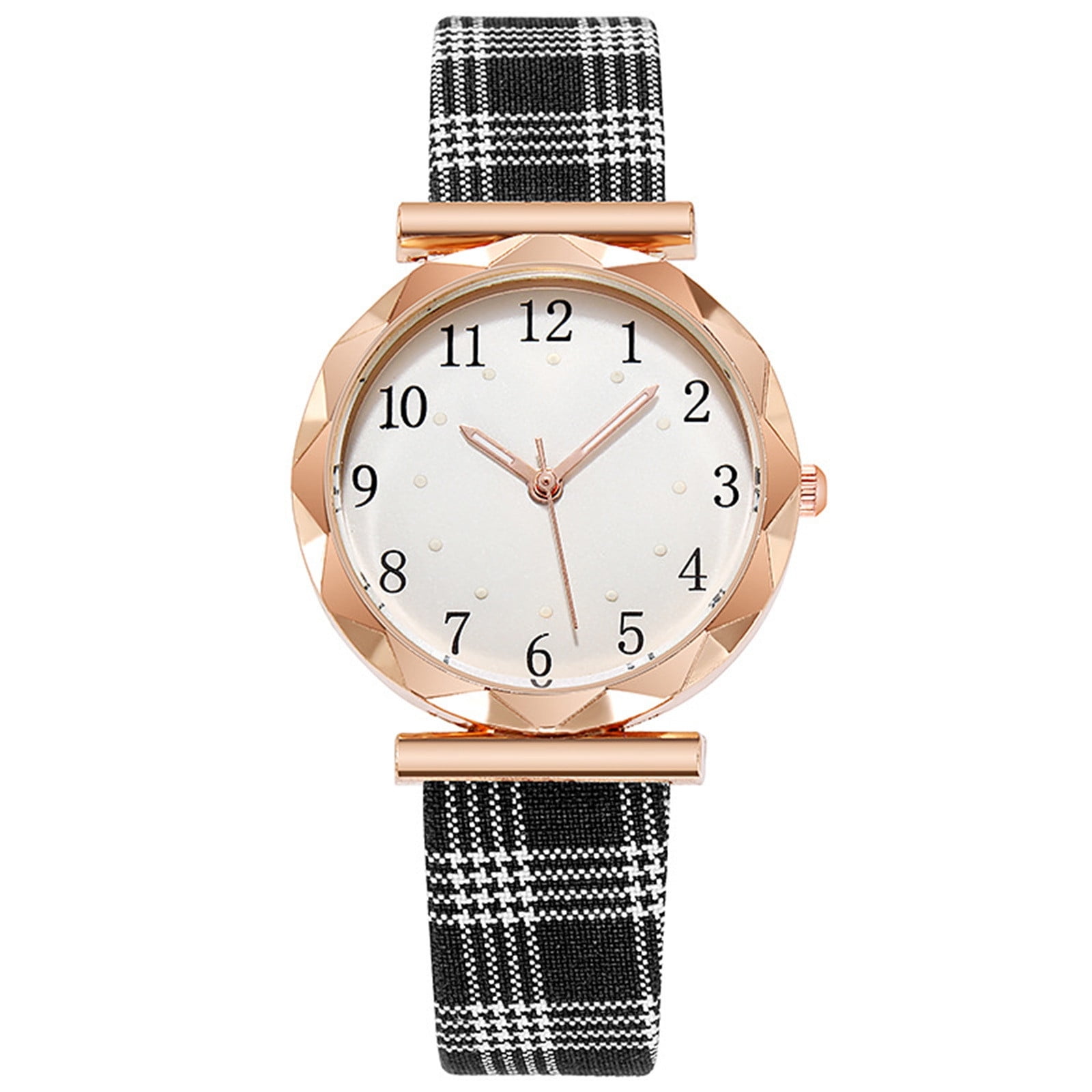 VerPetridure Ladies Retro Luminous Watch Plaid Strap Quartz Watch ...
