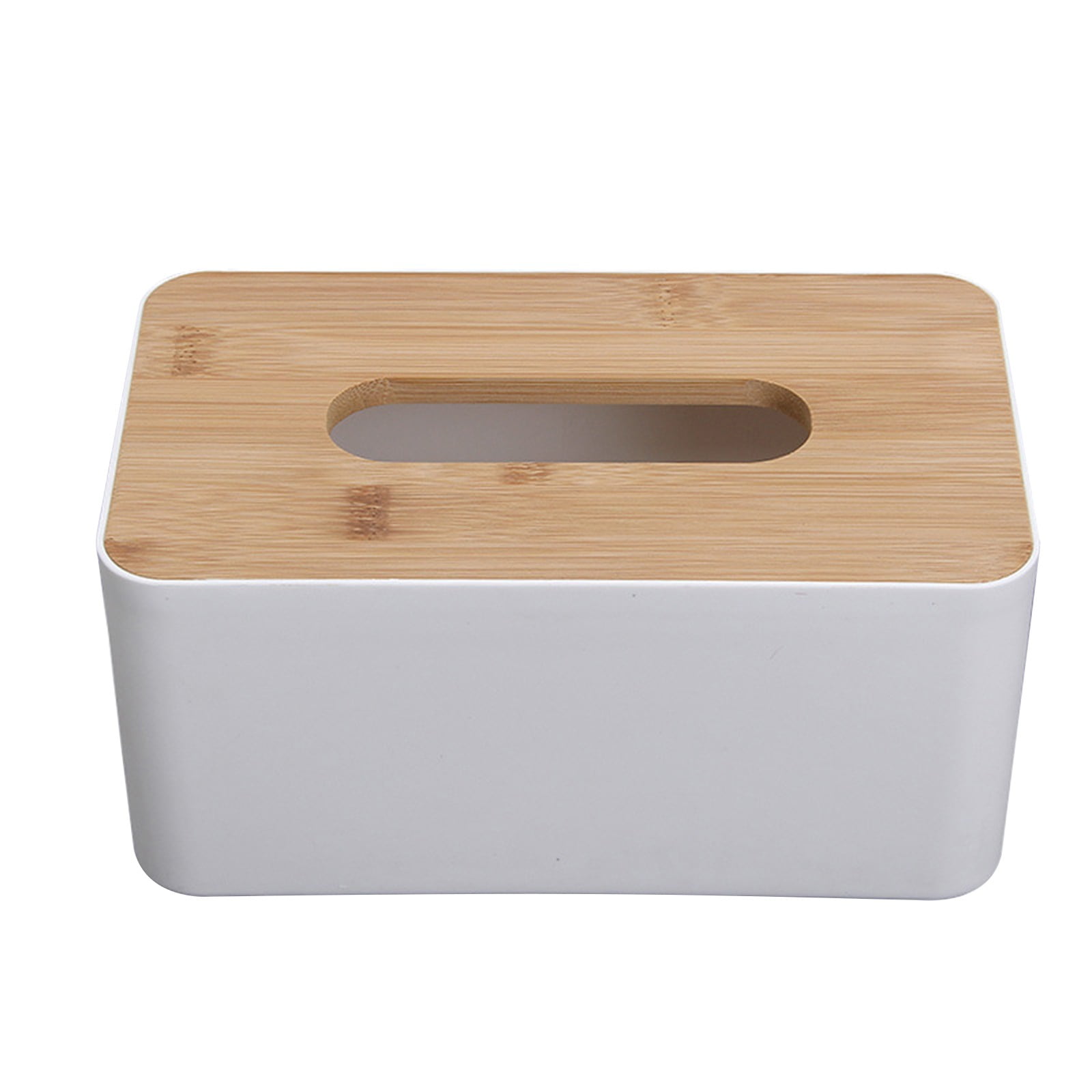 VerPetridure Large Rectangular Paper Box-Desktop Tissue Box Bamboo Lid ...