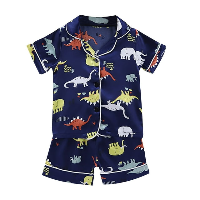 Utoimkio Dino Pajamas - Boys Short Set, Cotton Toddler Dinosaur Sleepwear, 1-6 Years - Walmart.com