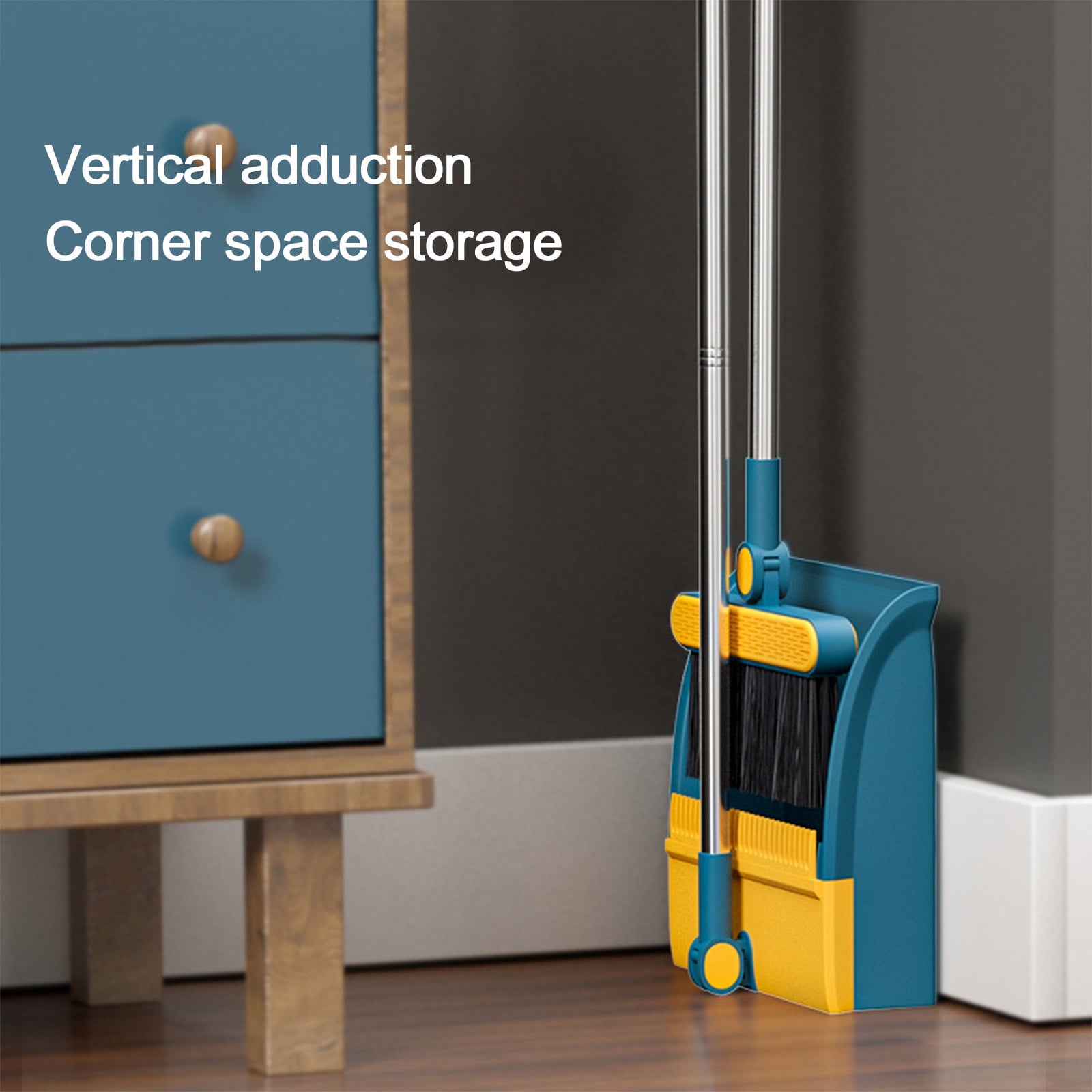 Utoimkio Long Handle Broom and Dustpan Set, Magnetic Suction, For ...