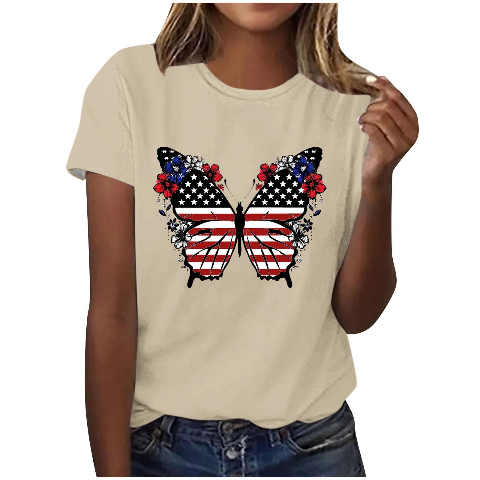 VerPetridure Patriotic Shirts for Women American Flag Shirt 4th of July ...
