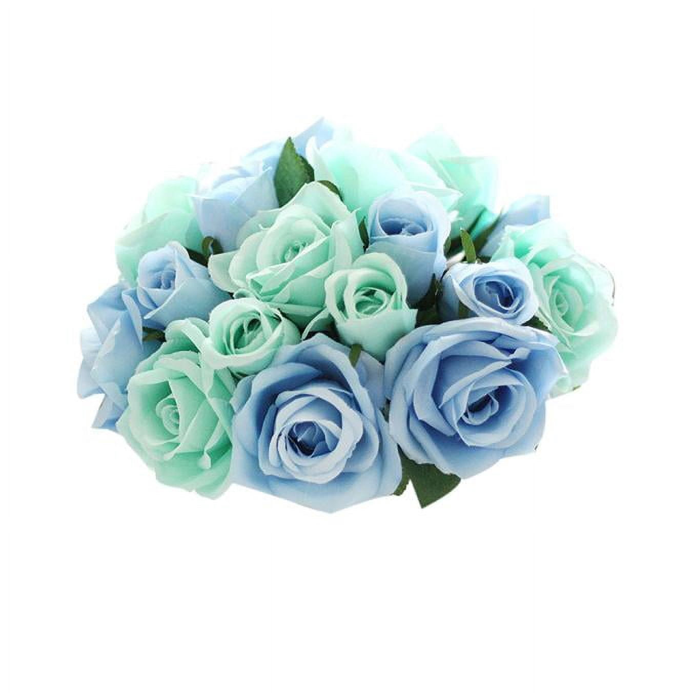 VerPetridure Rose Bouquet Fake Flower Simulation Flower Peacock Blue 9 ...