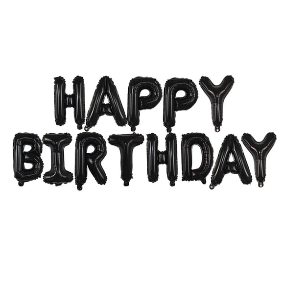 Happy Birthday Balloon Banner - 16 Inch Red Foil Mylar Sign Bunting ...