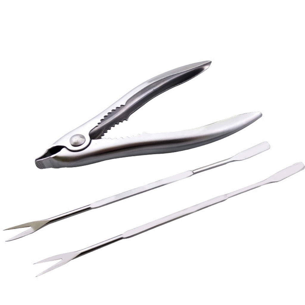 VerPetridure Stainless Steel Crab Eating tool Three-Piece Set Crab ...