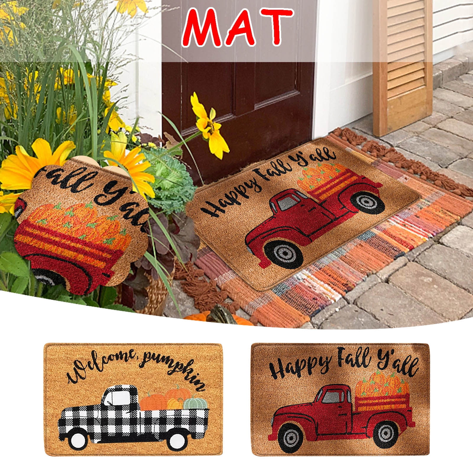 VerPetridure Thanksgiving Welcome Doormats 15.7x23.6 Inch Fall Pumpkin ...